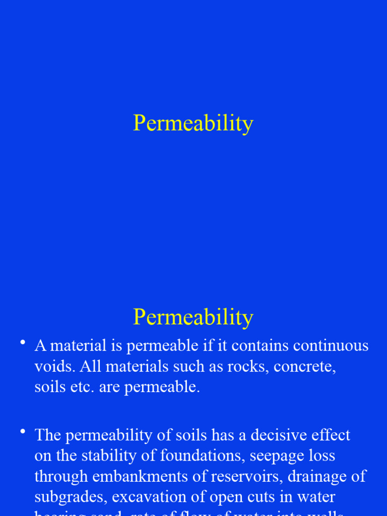 PERMEABILITY | Download Free PDF | Permeability (Earth Sciences) | Soil ...
