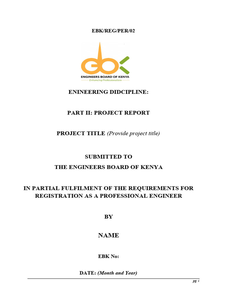 Part Ii - Project Report Format For All Engieering Disciplines.. | PDF ...