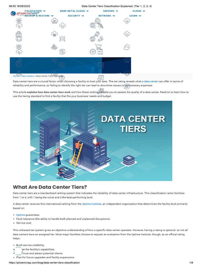 Data Center Tiers Classification Explained - (Tier 1, 2, 3, 4) | PDF ...