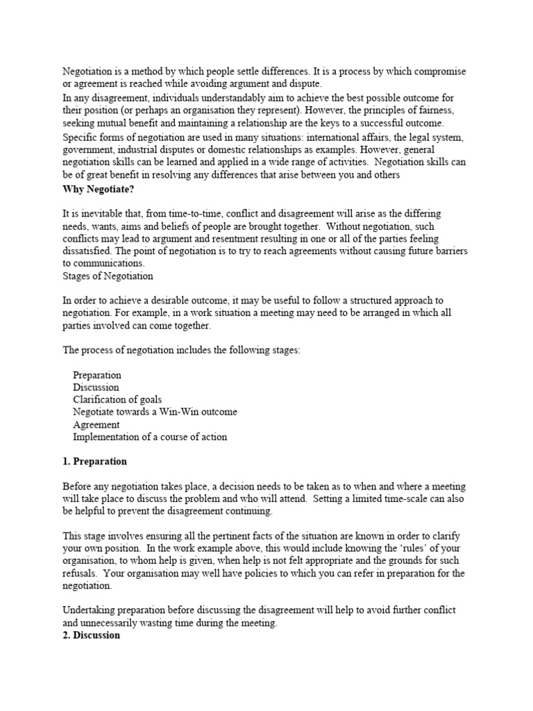 F-1 Negotiation | PDF | Negotiation | Human Communication