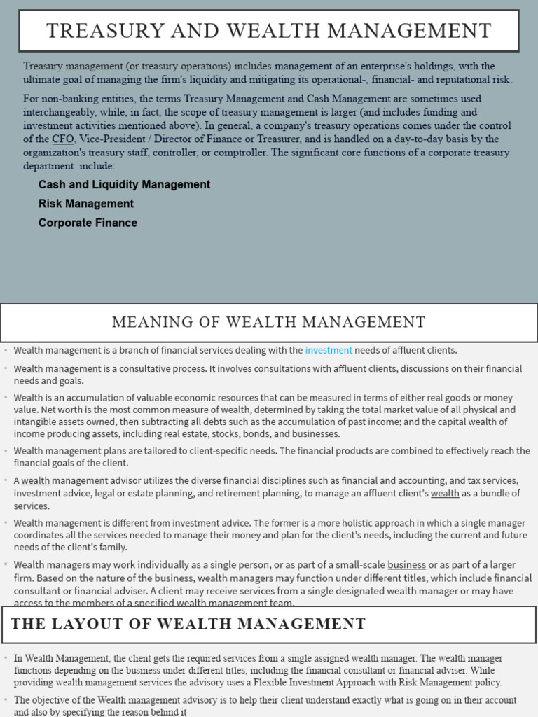 TWM Introduction Unit 1 | PDF | Wealth Management | Wealth