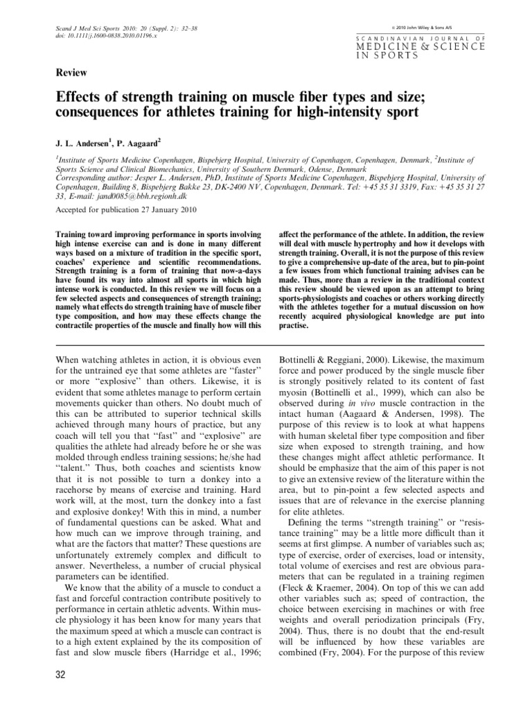 Effects of Strength Training On Muscle Fiber Types and Size ...