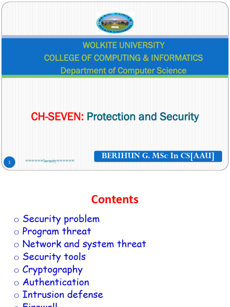 ch-7 Security New | PDF | Cryptography | Encryption