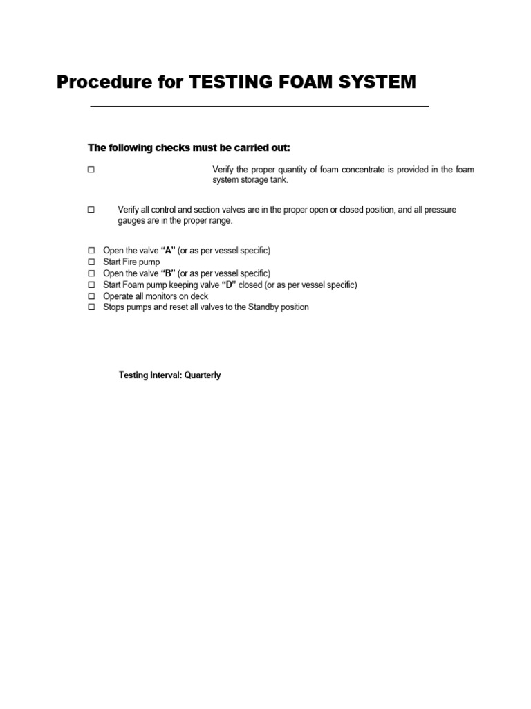 Foam System Testing Procedure Guide | PDF