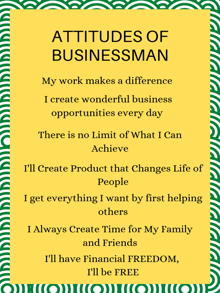 Attitudes of Businessman | PDF
