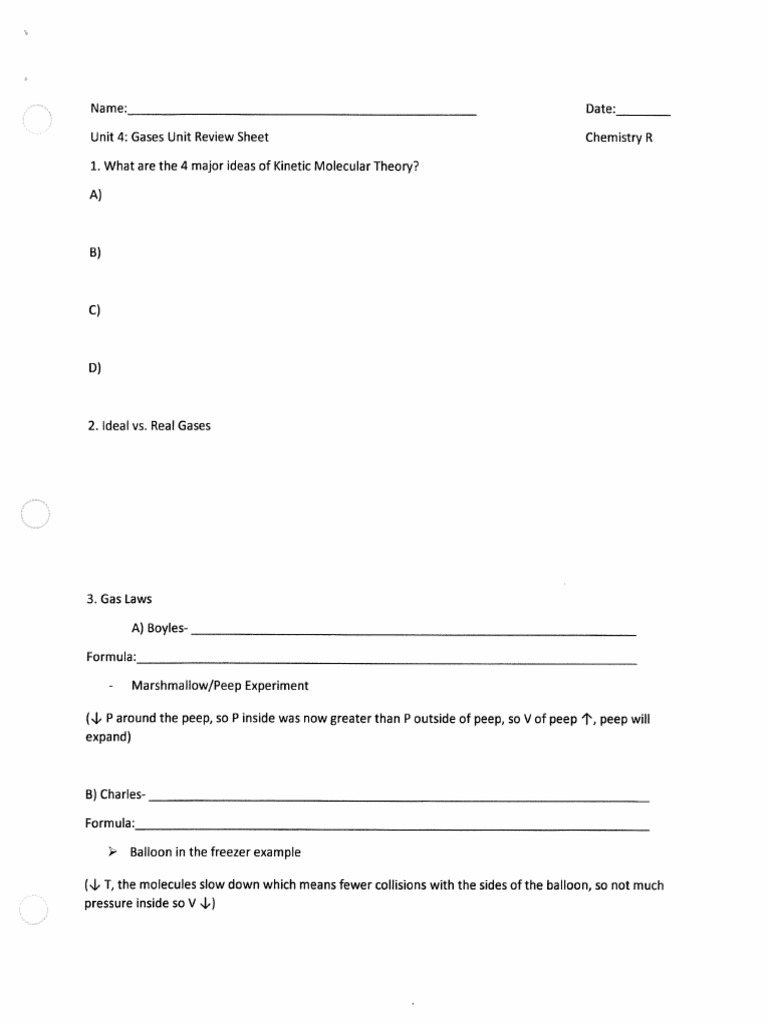 Gases Review Sheet | PDF