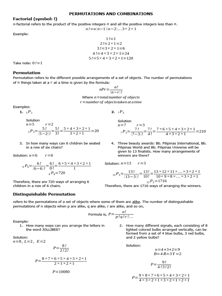 Factorial | Download Free PDF | Permutation | Number Theory