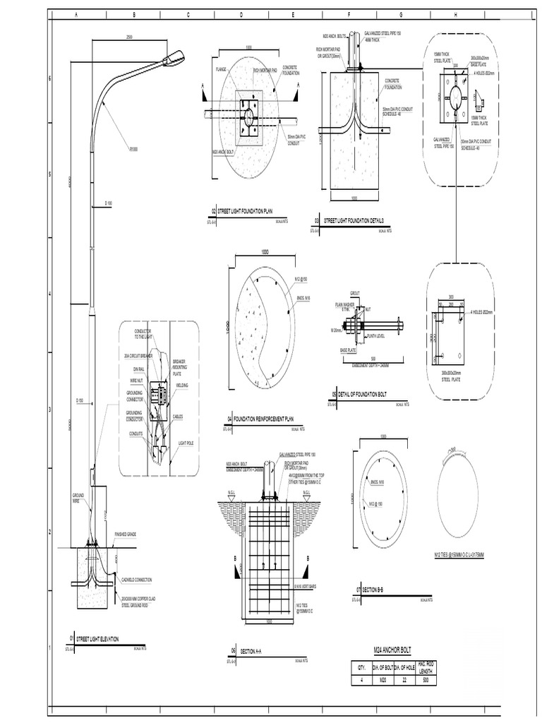 Pole Light Plan | PDF | Building Engineering | Building Materials