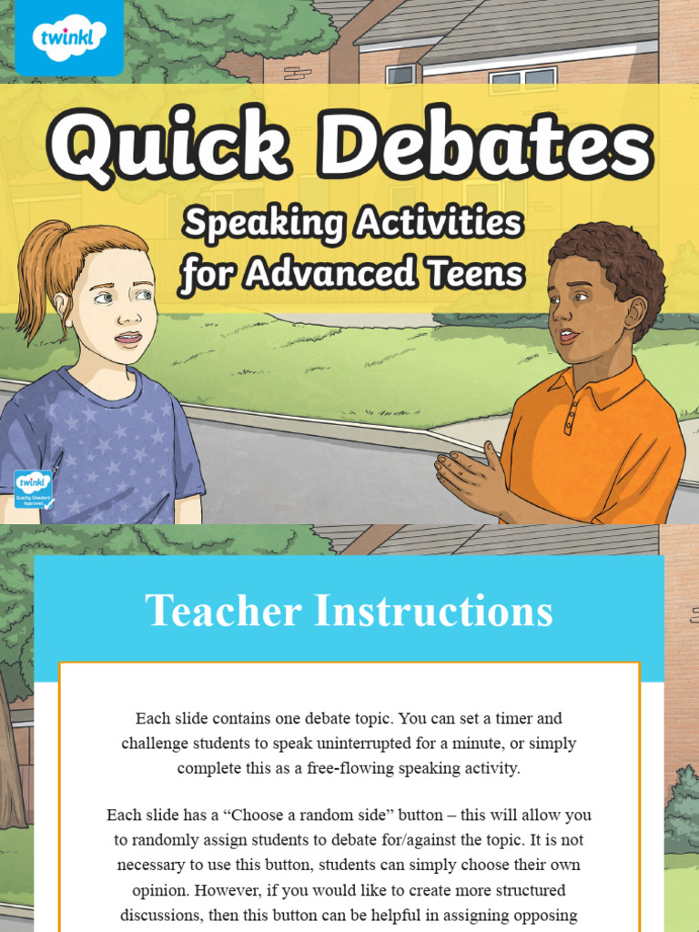 Random Debate Topics for ESL Students | PDF | Language Arts & Discipline