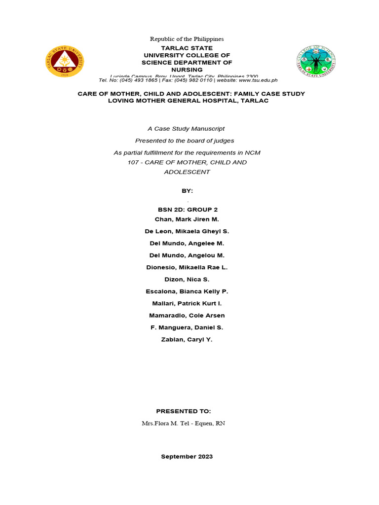 Gr.2 (Case Study OB) BSN2-D | PDF | Medicine | Diseases And Disorders