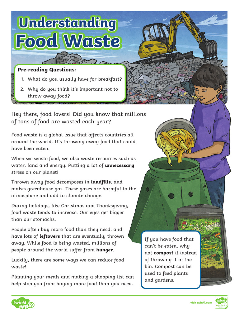 Understanding Food Waste | PDF | English As A Second Or Foreign ...