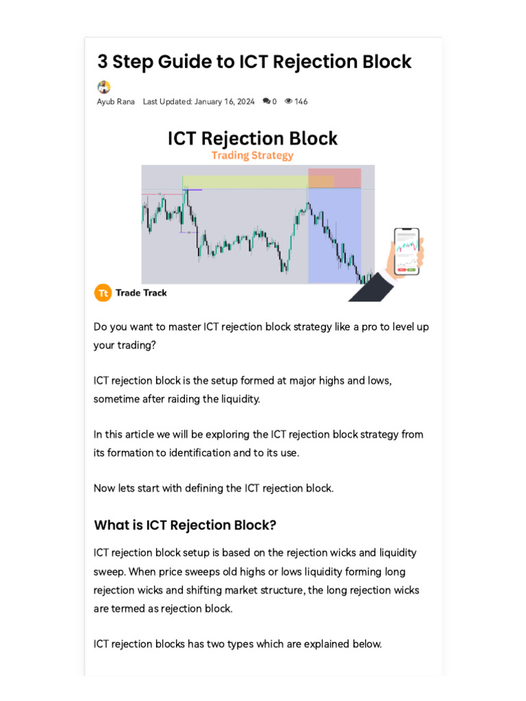 3 Step Guide to ICT Rejection Block - ICT | PDF