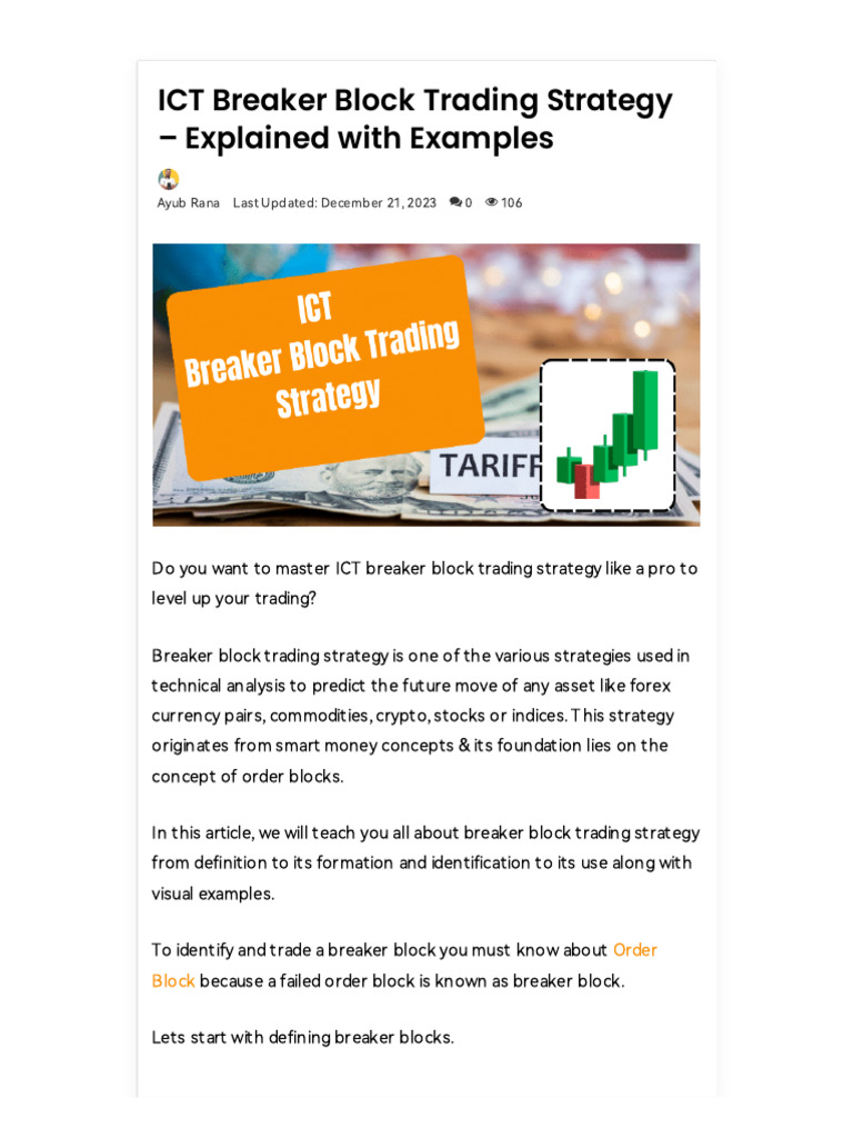 ICT Breaker Block Trading Strategy - Explained With Examples | Download ...