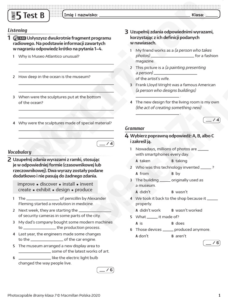 Macmillan Education Macmillan Education 39117 39117: Test B | PDF