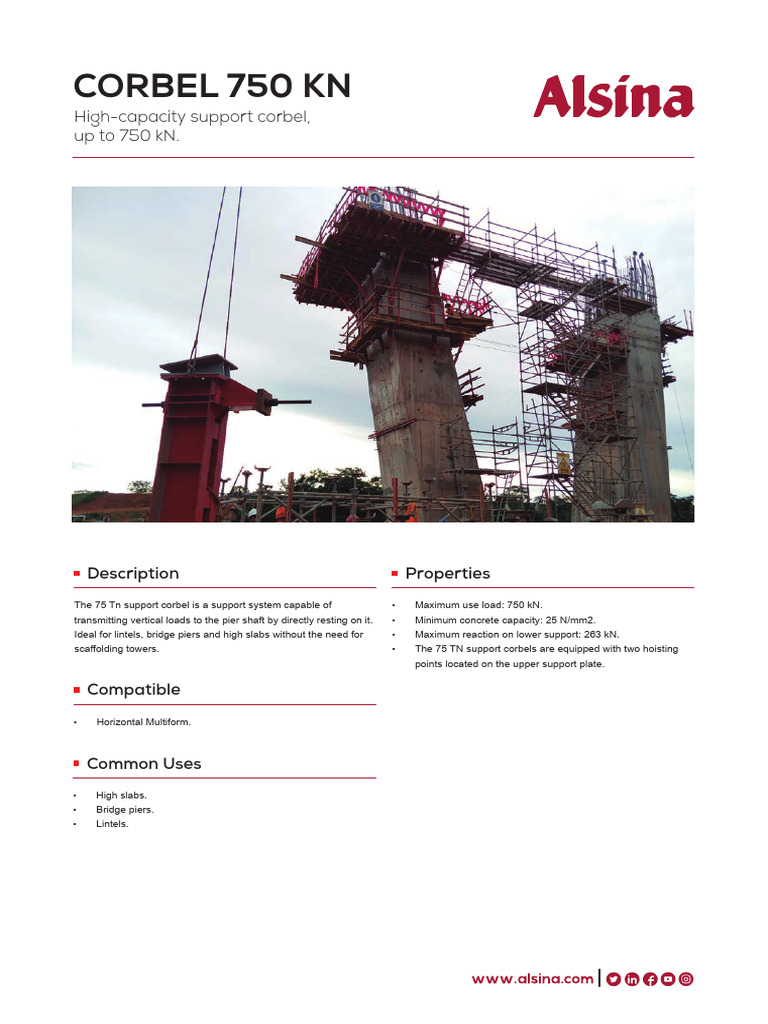 Corbel 750 KN Data Sheet Eng | PDF