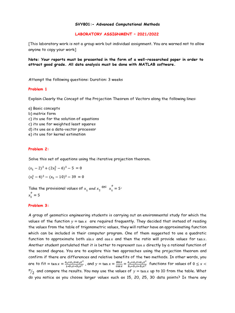 SVY 801-2021-2022 LAB-ADV Maths Methods | PDF | Function (Mathematics) | Equations