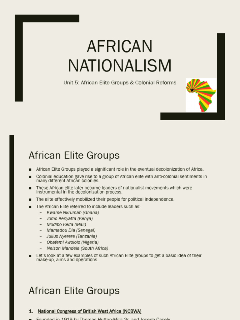 Unit 5 - African Elite Groups & Colonial Reforms | PDF