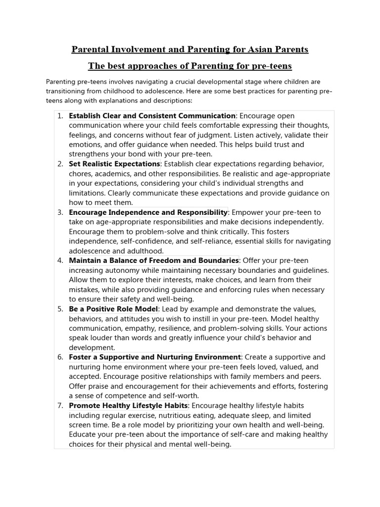 Parental Involvement and Parenting For Asian Parents | PDF | Parenting ...