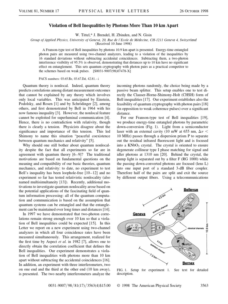 PhysRevLett 81 3563 | PDF | Interferometry | Quantum Entanglement