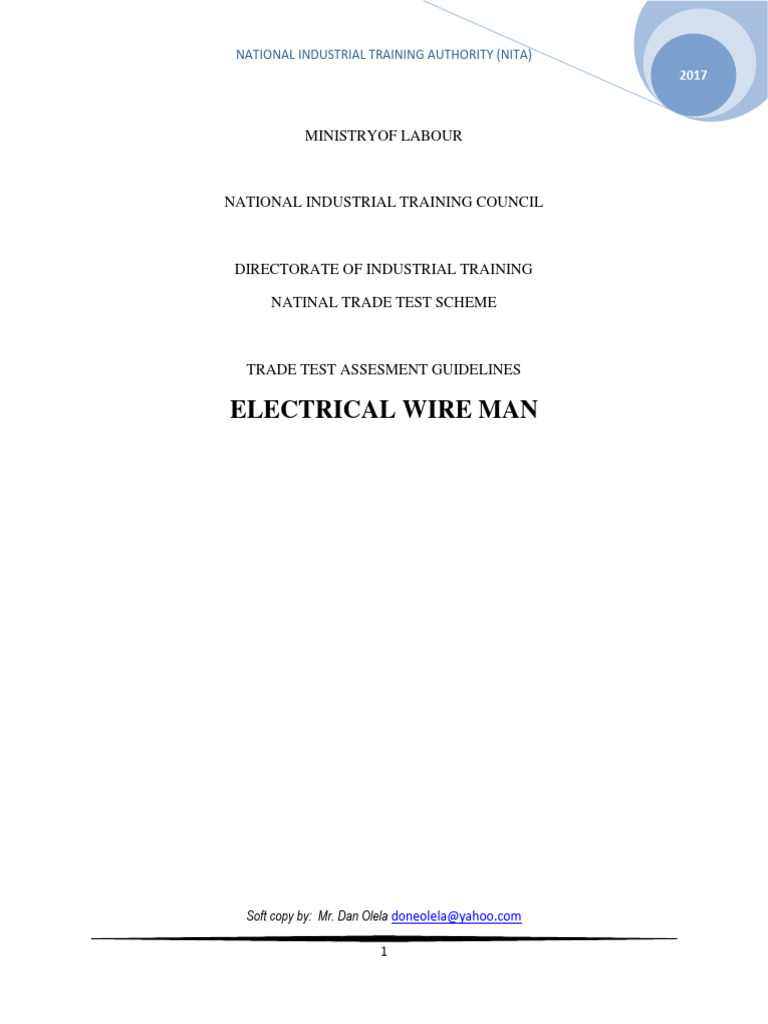 Wireman Syllabus Nita | Download Free PDF | Electrical Wiring ...