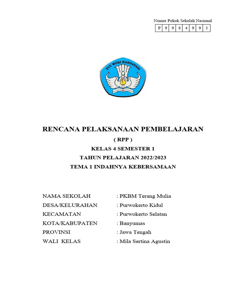 RPP Kelas 4 Tema 1 | PDF