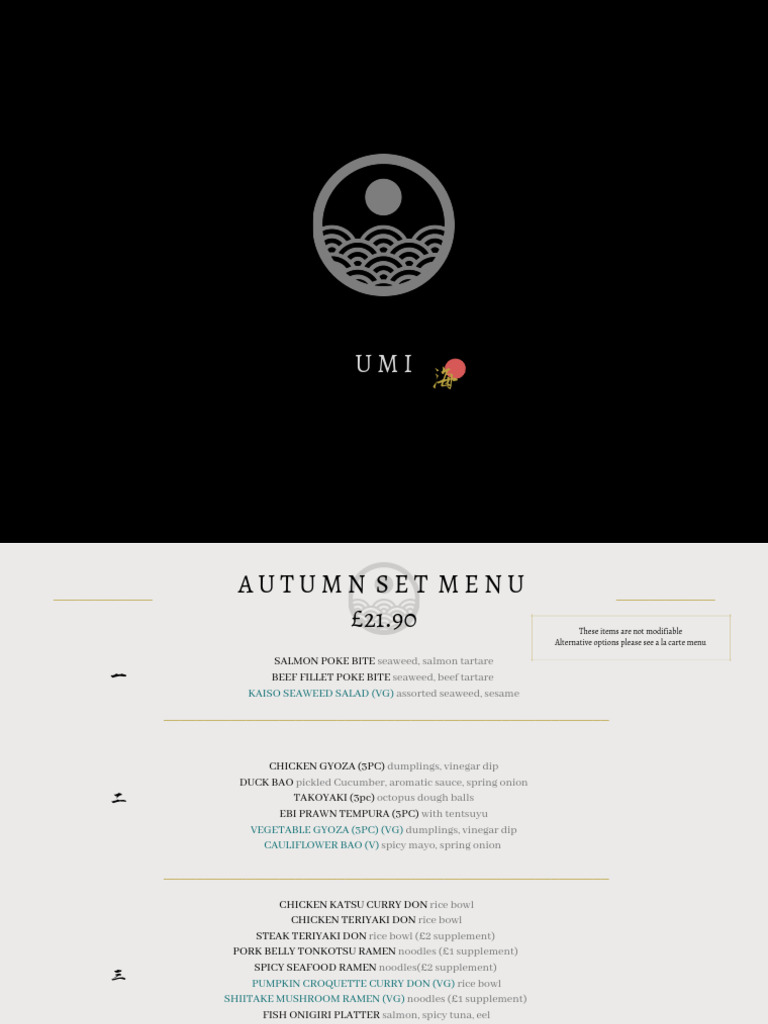 Umi Menu-81 | PDF | Sushi | Japanese Cuisine