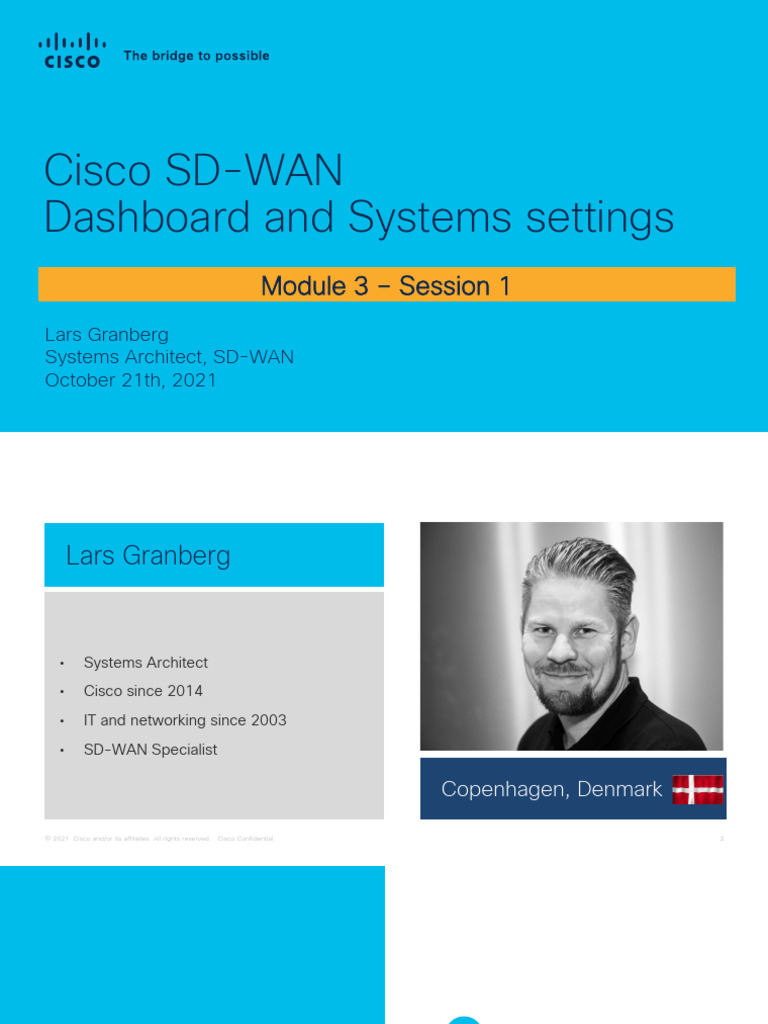 Cisco SD WAN Module 3 Dashboard and System Settings | PDF