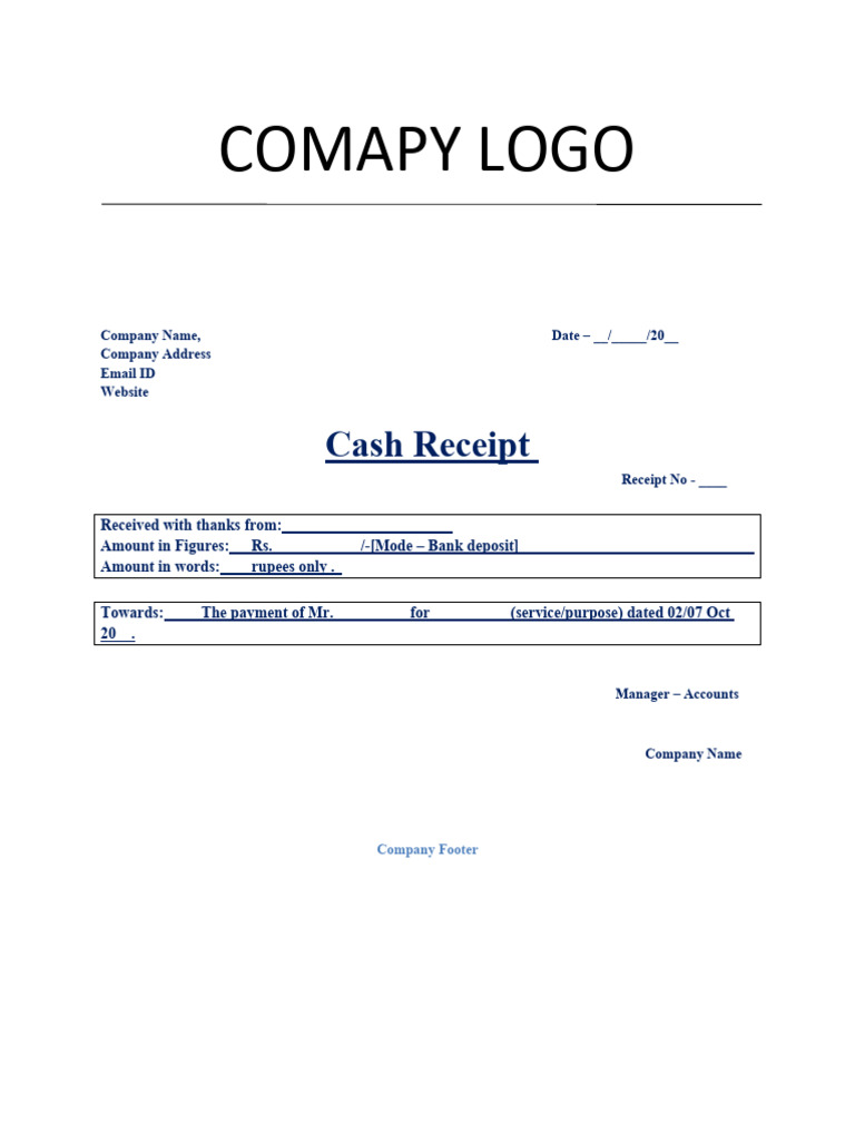Cash Receipt - Sample | PDF