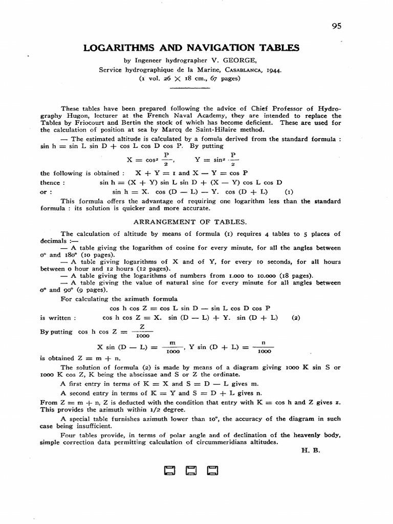 Logarithms and Navigation Tables | Download Free PDF | Logarithm | Elementary Geometry