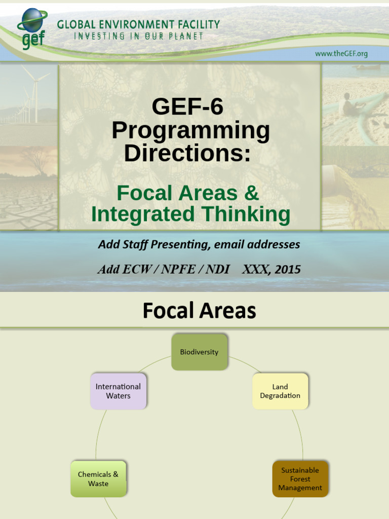 GEF-6 Strategies: Focal Areas & Integration | PDF | Global Environment ...