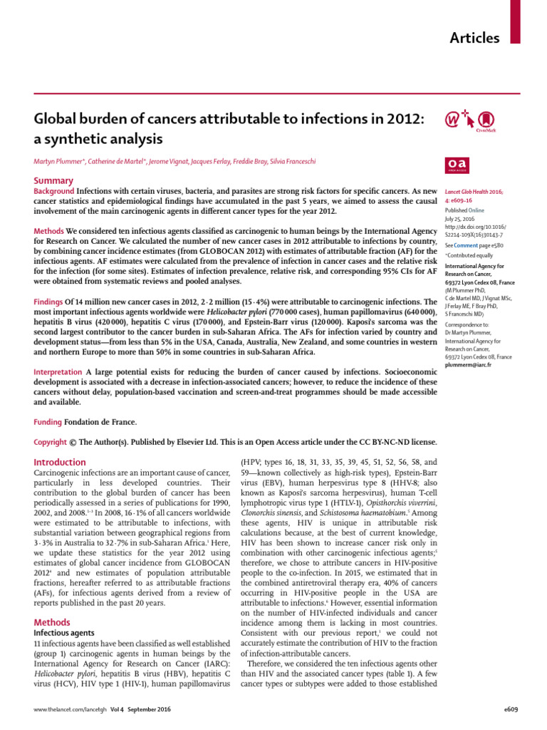 Global Burden of Cancers | PDF | Cancer | Hiv