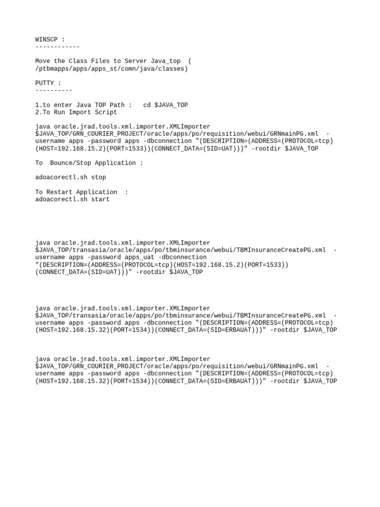 Oaf Migration Scripts | PDF