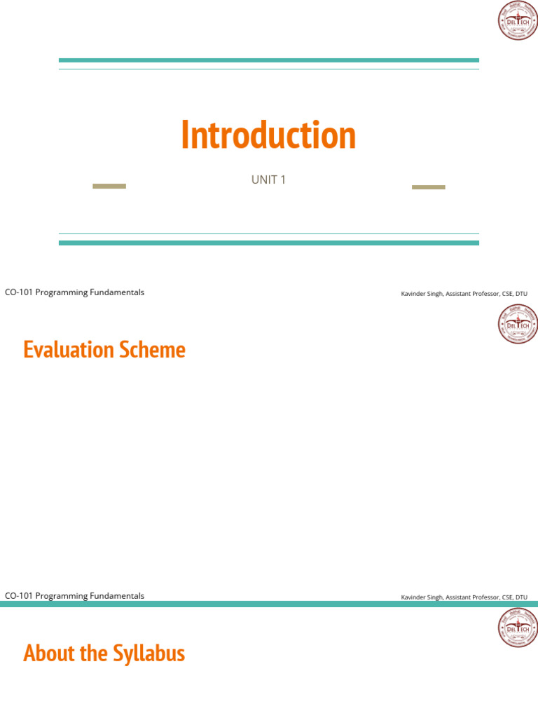 CO-101 Lec 1 & 2 - Introduction | PDF | Algorithms | Computer Programming