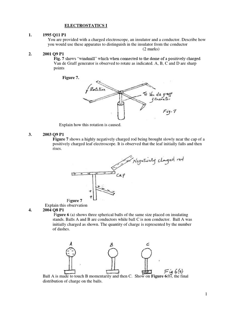 ELECTROSTATICS-I | PDF | Electric Charge | Electricity