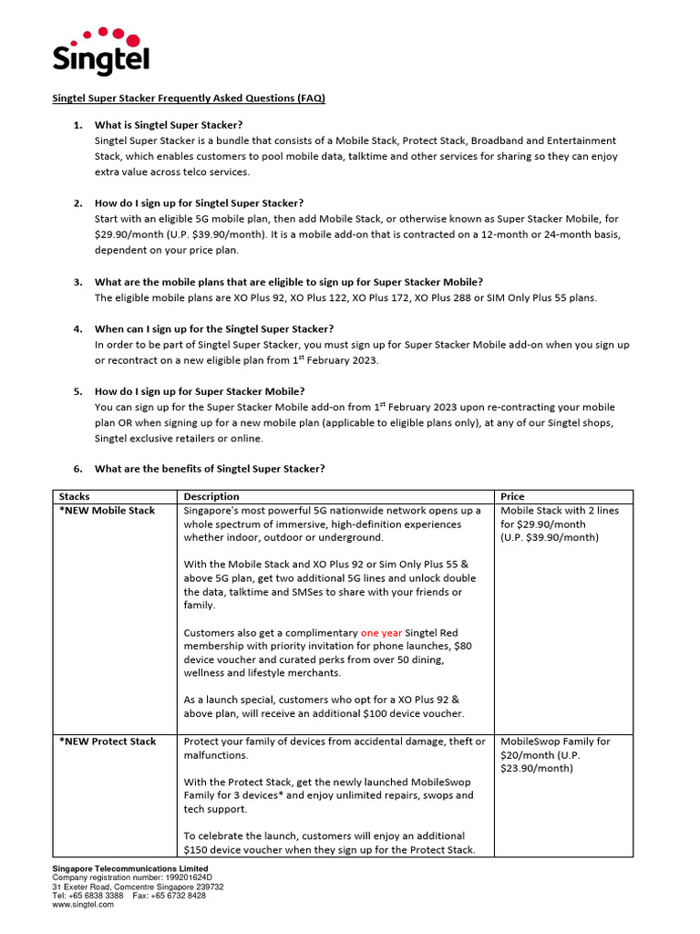 Singtel Super Stacker Guide | PDF | Computing | Information And Communications Technology