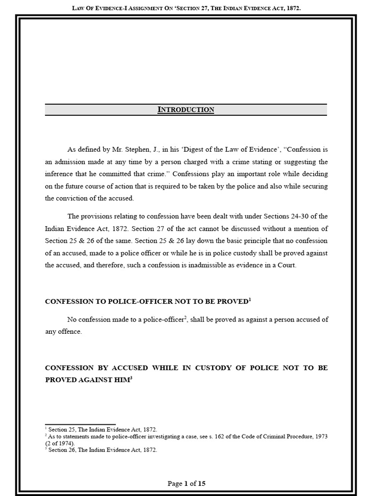 Evidence | PDF | Confession (Law) | Arrest