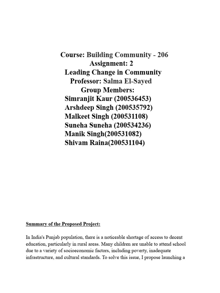 Assignment2.leading - Change (Group) 12 | PDF | Teachers | Learning