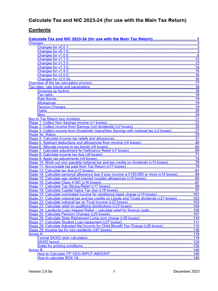 Calculate Tax and NIC MTR 2023 24 V2.0.0a | PDF | Taxes | Dividend