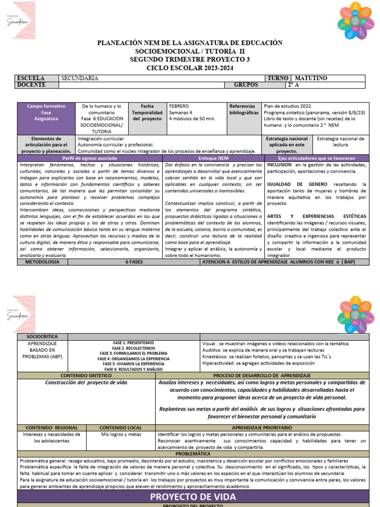 EDU SOC 2 T2 NEM 2023 2024 B X Mes Febrero | PDF | Evaluación | Aprendizaje