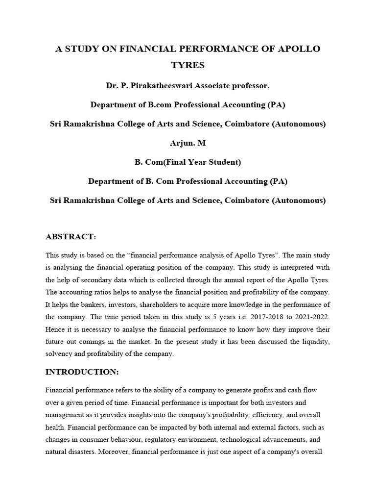 Arjun FinalDraft | PDF | Equity (Finance) | Coefficient Of Variation