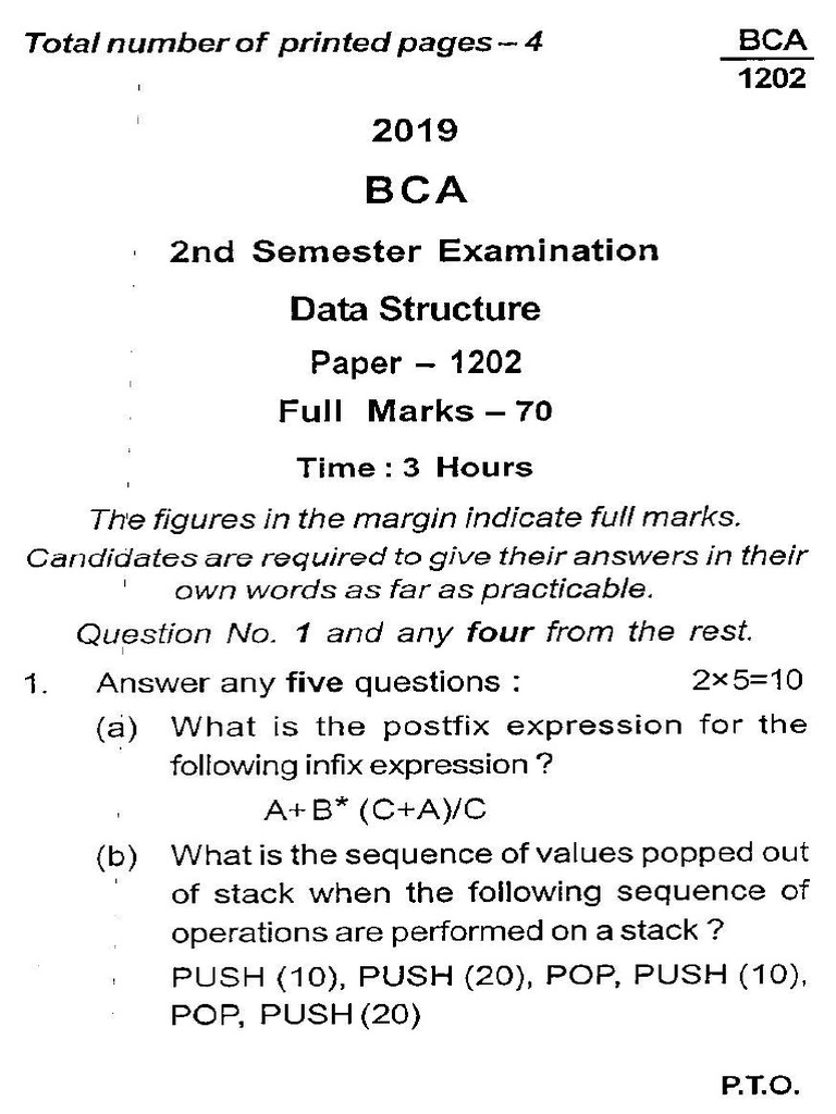 Bca 2nd Sem Daata Structure | PDF
