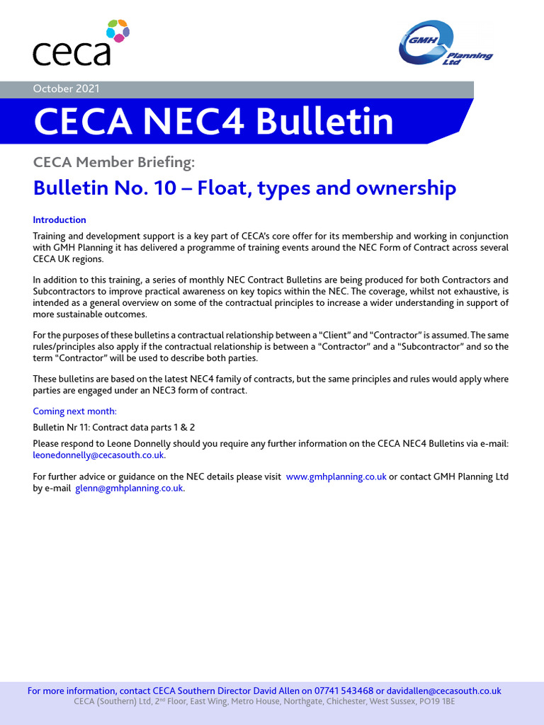 NEC4 - Who Owns The Float | PDF | Business