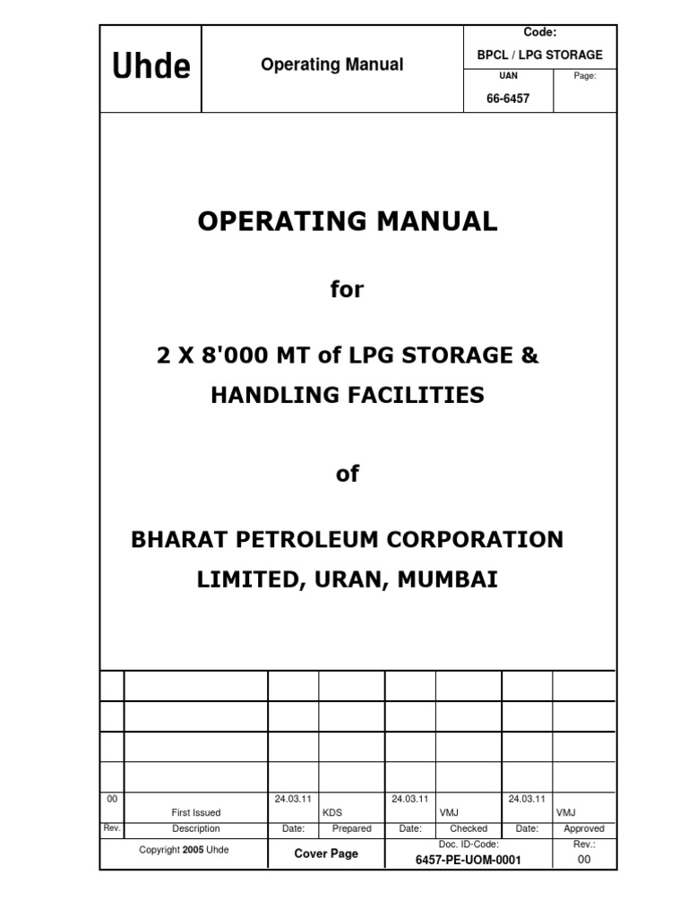 Operating Manual UIPL | PDF | Liquefied Petroleum Gas | Energy Technology