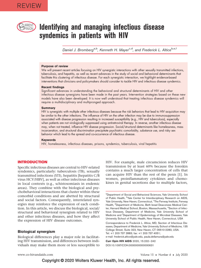 Syndemics in Patients With HIV | PDF | Hiv/Aids | Sexually Transmitted ...