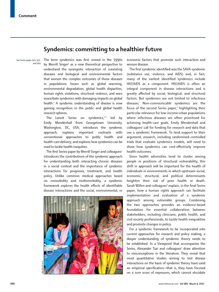 Syndemics Committing To A Healthier Future | PDF | Global Health | Non ...