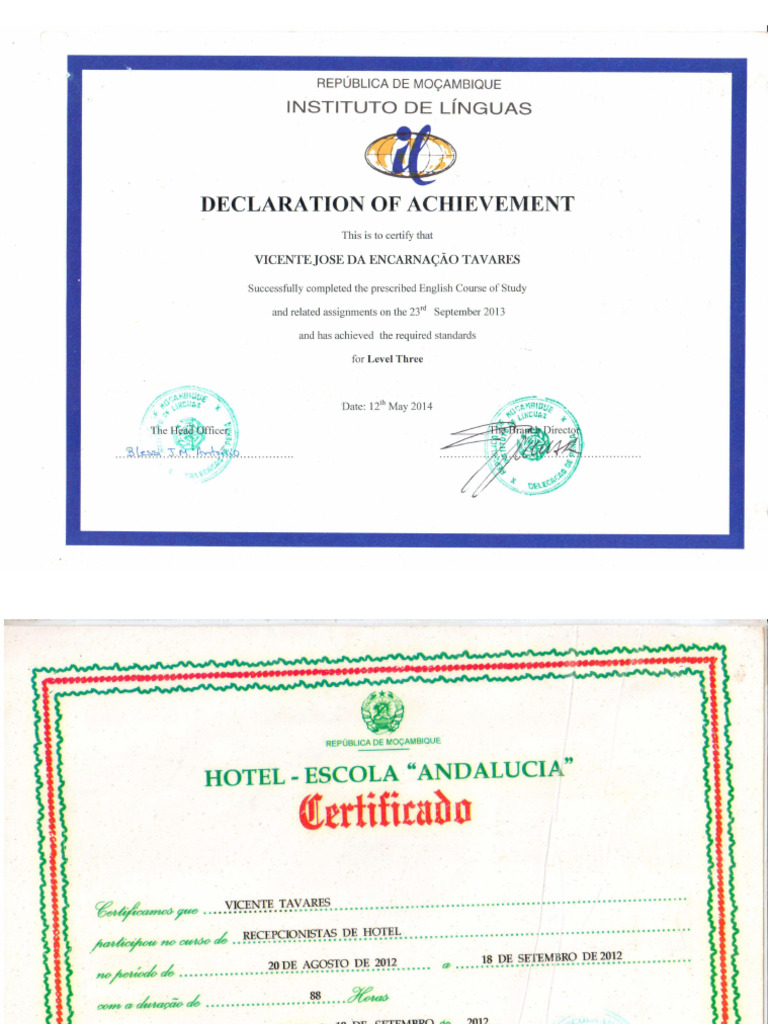 English Certification | PDF