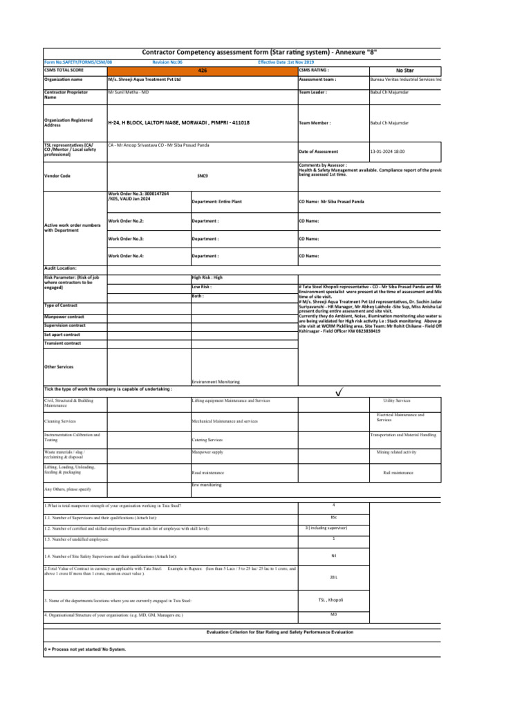 Annexure-8, Tata Rating System | Download Free PDF | Personal ...