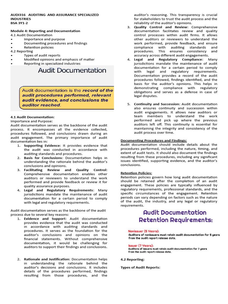 Module 4 LECTURES Students | Download Free PDF | Auditor's Report | Audit
