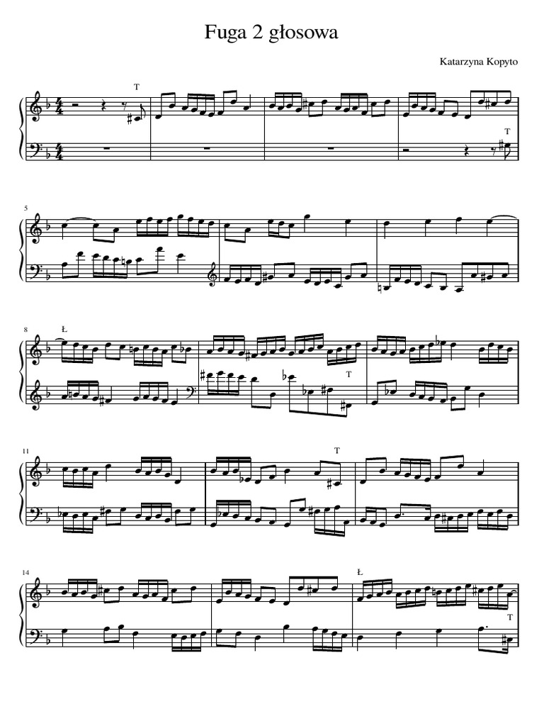 Fuga 2 głosowa Kasia Kopyto | PDF