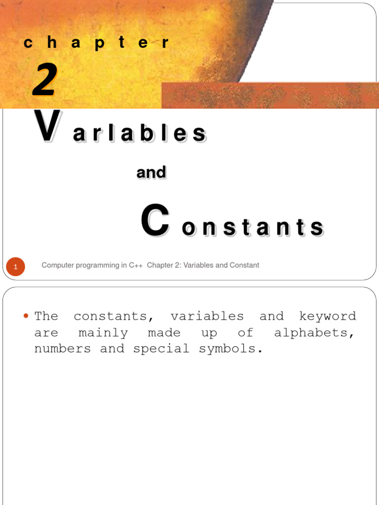 VARIABLES and CONSTANTS IN C++ | PDF | Namespace | Software Development